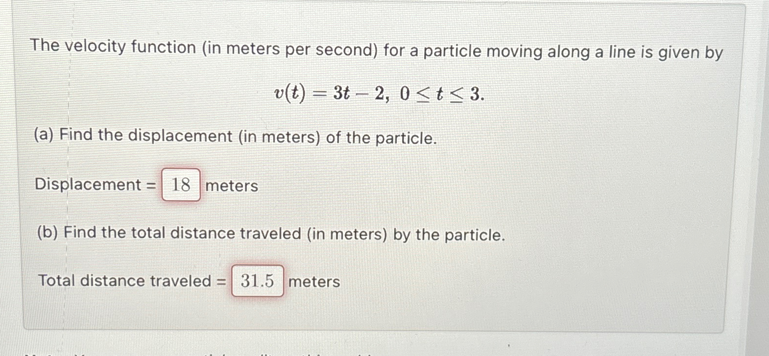 Solved The velocity function (in meters per second) ﻿for a | Chegg.com