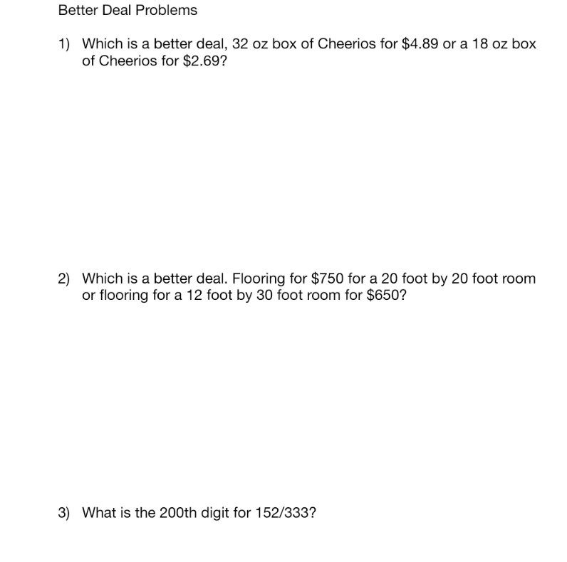 Solved Better Deal Problems 1) Which is a better deal, 32 oz | Chegg.com