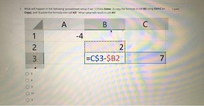 Solved 1 Point 1 What Will Happen In The Following Chegg