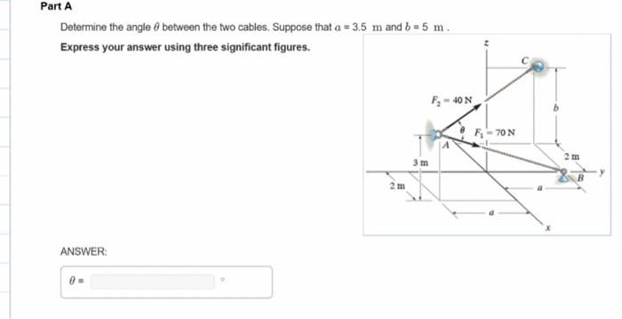 Solved Determine the angle θ between the two cables. Suppose | Chegg.com