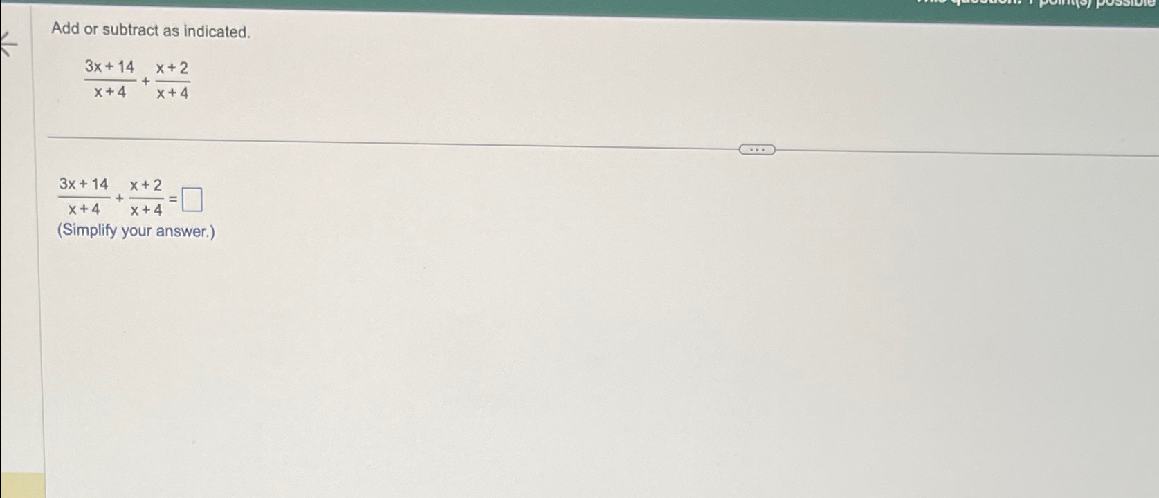 Solved Add or subtract as | Chegg.com