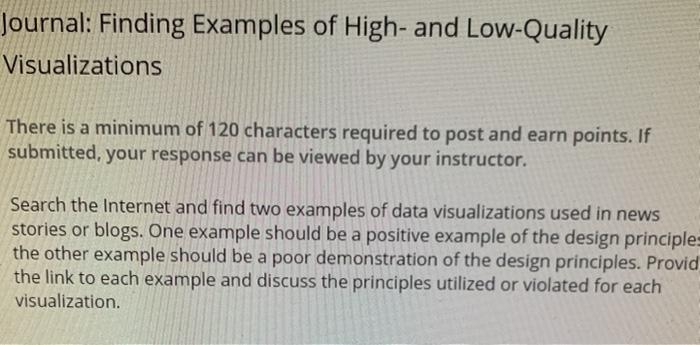 Solved Journal: Finding Examples of High- and Low-Quality | Chegg.com