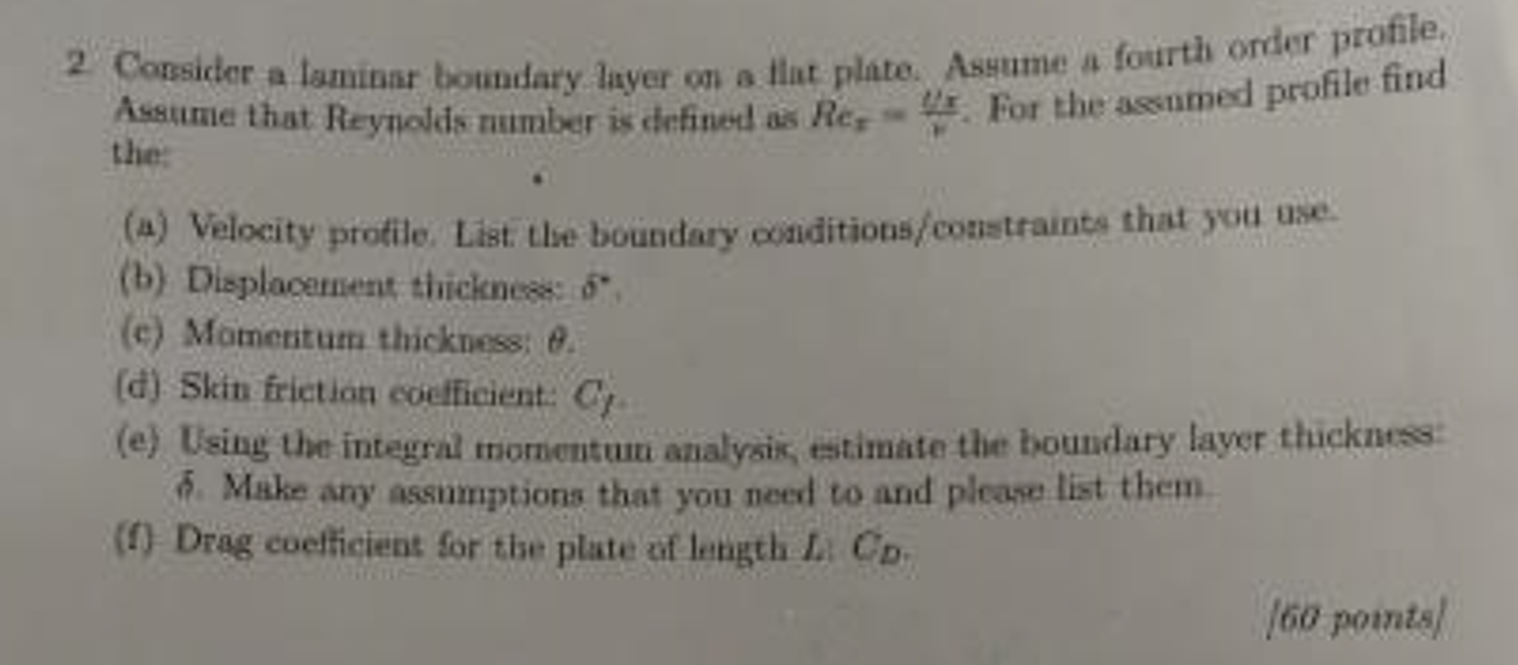 Solved Consider a laminar boundary layer on a tlat plate. | Chegg.com