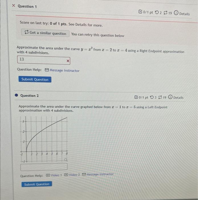 Solved You can retry this question below Approximate the | Chegg.com