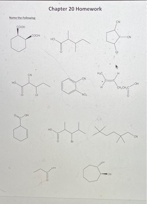 Solved Chapter 20 Homework Name the Following: | Chegg.com Solved Chapter 20 Homework Name the Following: | Chegg.com