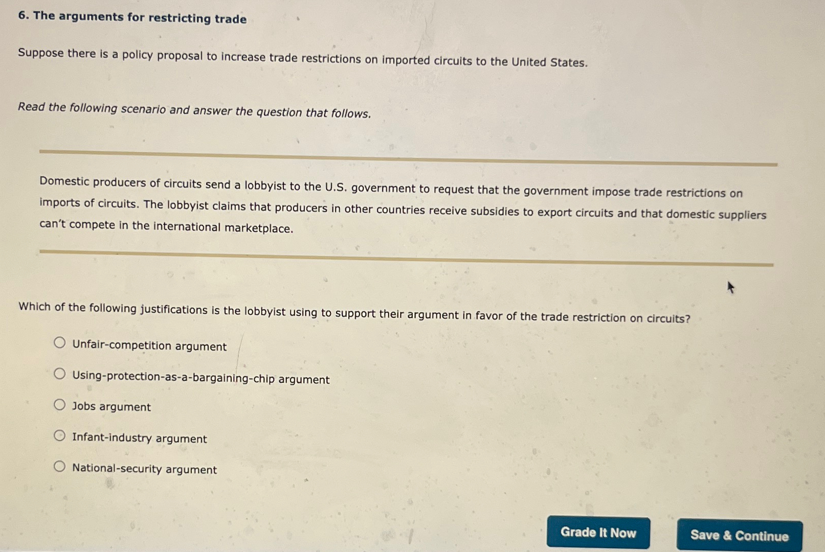 Solved The arguments for restricting tradeSuppose there is a | Chegg.com