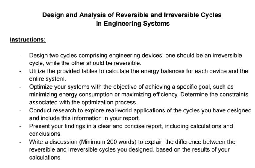 Solved Design and Analysis of Reversible and Irreversible | Chegg.com