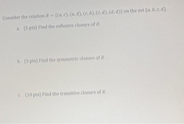 Solved Consider the relation | Chegg.com