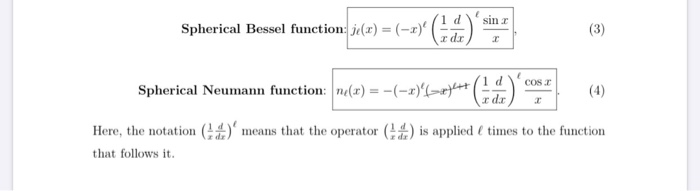 Spherical Bessel function: bile) = (-2)* (Sina (3) | Chegg.com