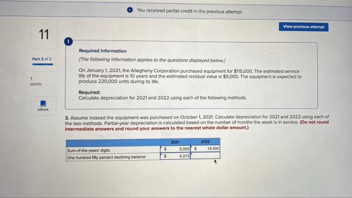 Solved You received partial credit in the previous attempt | Chegg.com