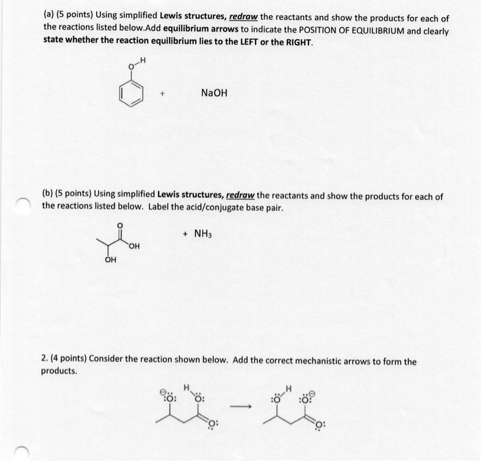 Solved (a) (5 points) Using simplified Lewis structures, | Chegg.com