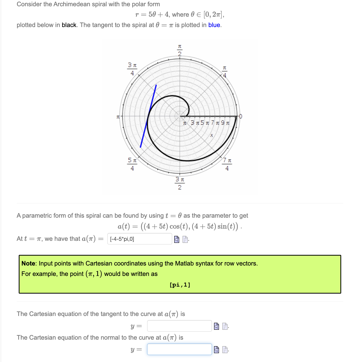 Solved Consider the Archimedean spiral with the polar | Chegg.com