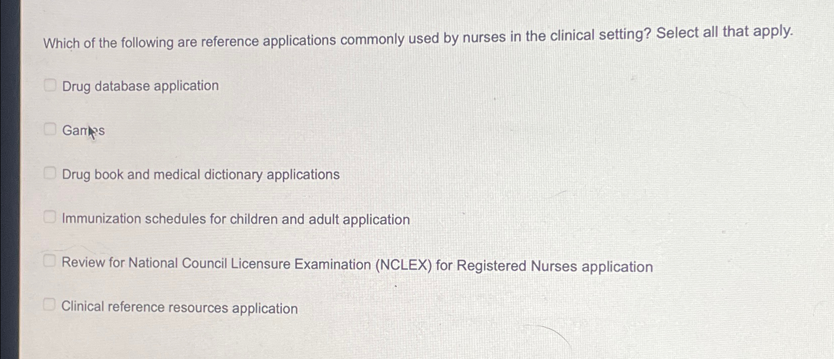 Solved Which of the following are reference applications | Chegg.com