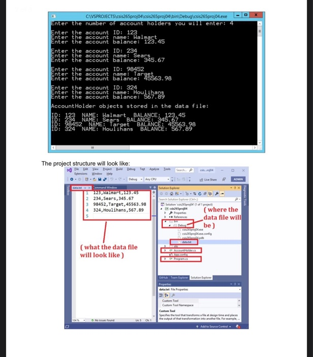Hi, i need to make a c# project with the following | Chegg.com