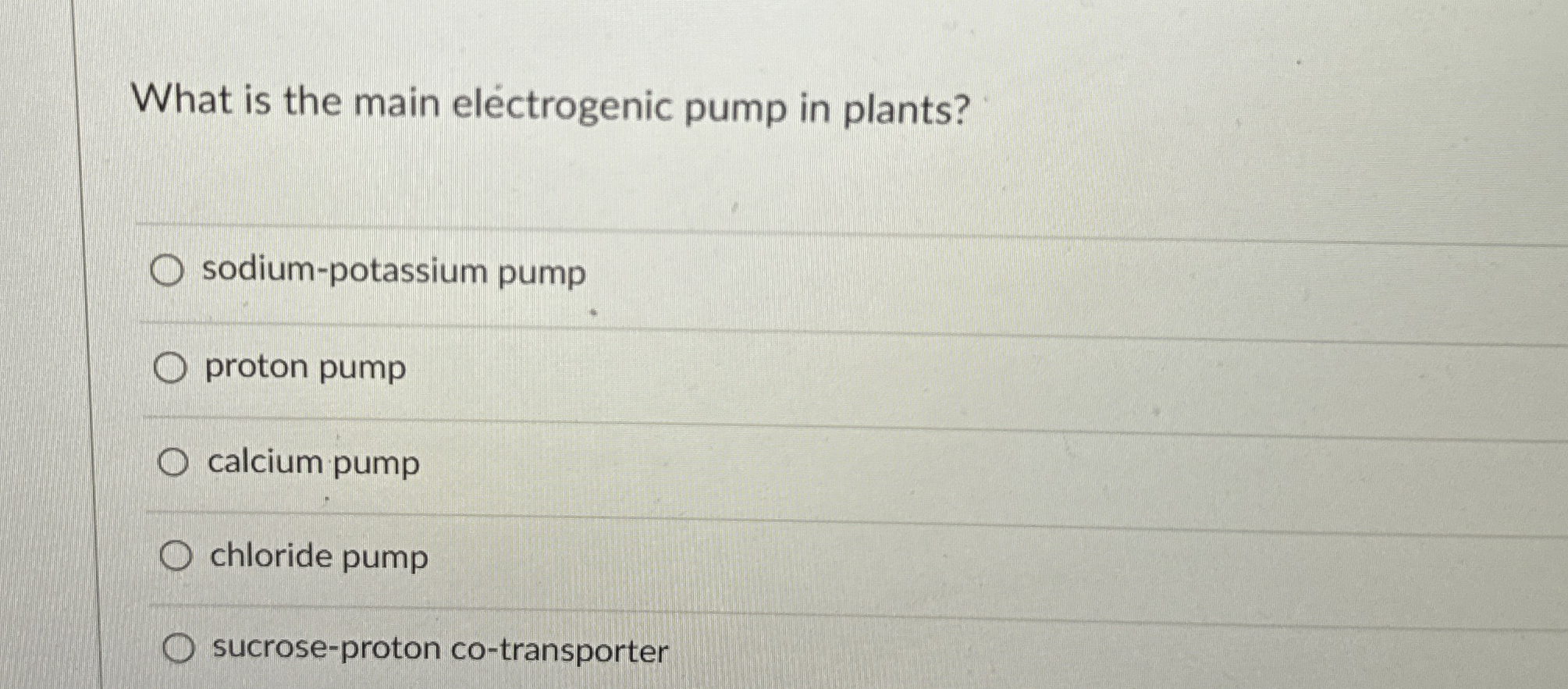 Solved What is the main electrogenic pump in | Chegg.com