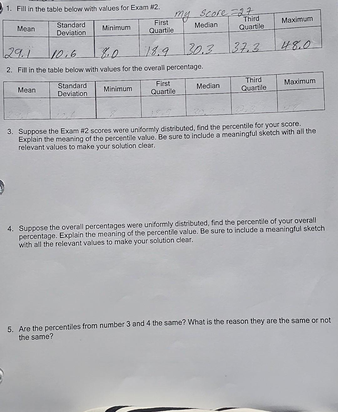Solved 3. Suppose the Exam #2 scores were uniformly | Chegg.com