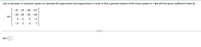 Solved Use a calculator of computer system to calculate the | Chegg.com