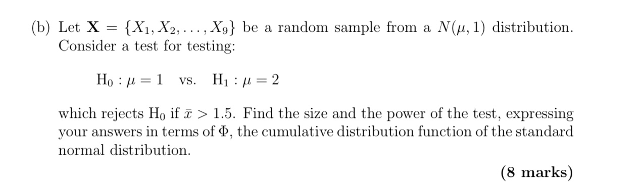 Solved Let x={x1,x2,dots,x9} ﻿be a random sample from a | Chegg.com