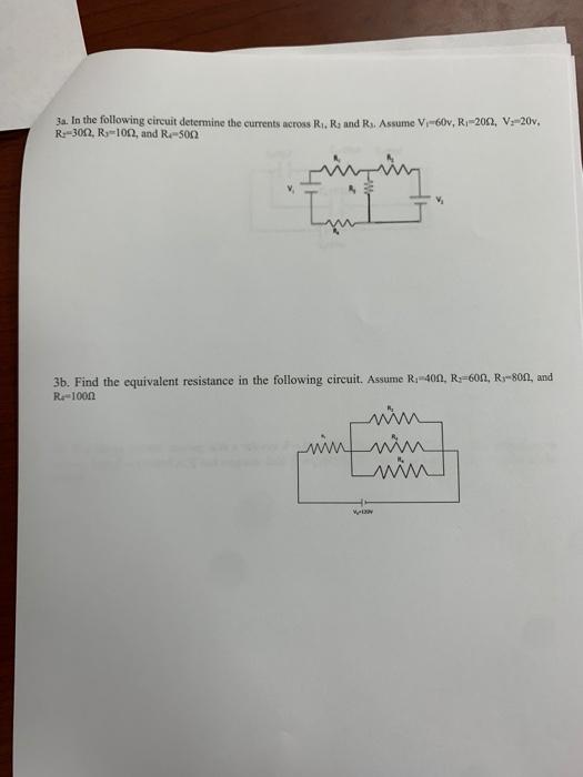 Solved 3a. In the following circuit determine the currents | Chegg.com