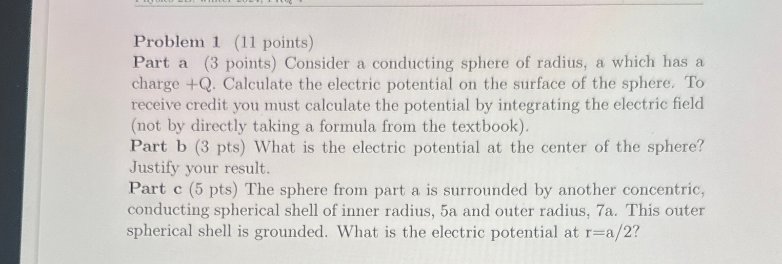 Problem 1 (11 ﻿points)Part a (3 ﻿points) ﻿Consider a | Chegg.com
