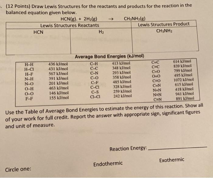 Solved -. (12 Points) Draw Lewis Structures for the | Chegg.com