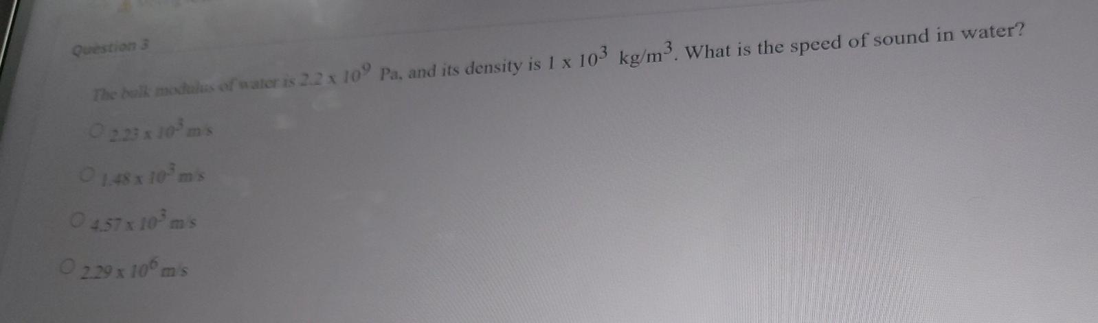 Solved The balk models of water is 2.2 x 10° Pa, and its | Chegg.com