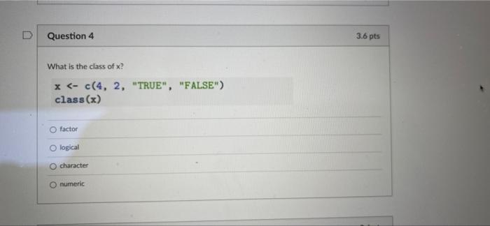 Solved What is the class of x ? x