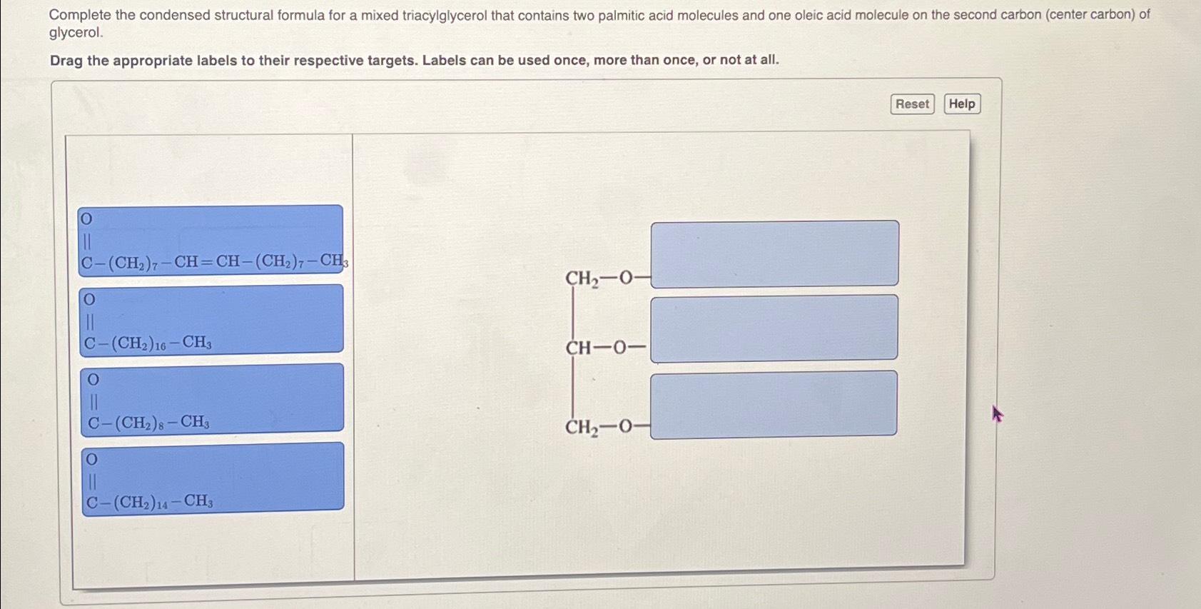 Solved glycerol.Drag the appropriate labels to their | Chegg.com