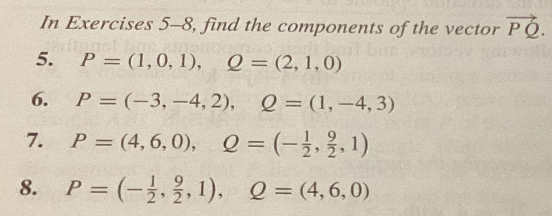Solved In Exercises 5-8, ﻿find the components of the vector | Chegg.com