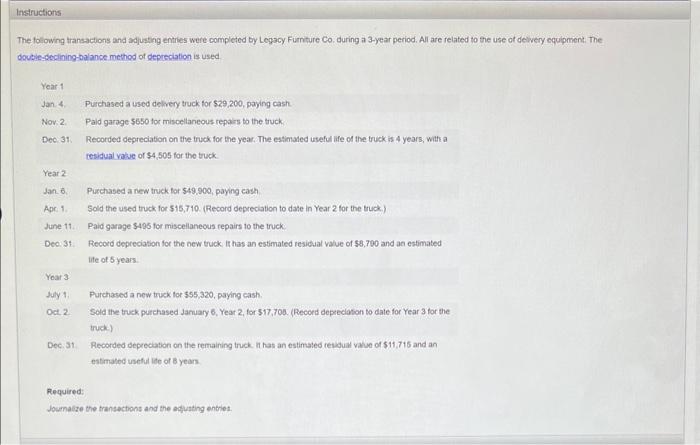 Solved The foliowing transactions and adpusting entiles were | Chegg.com