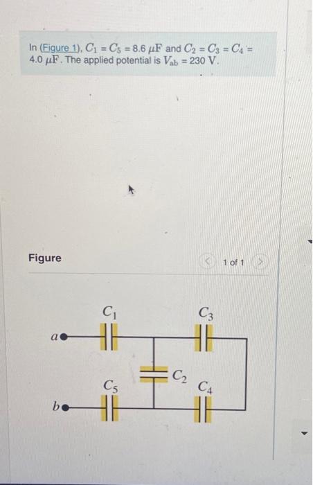 Solved In (Figure 1), C1=C5=8.6μF and C2=C3=C4= 4.0μF. The | Chegg.com