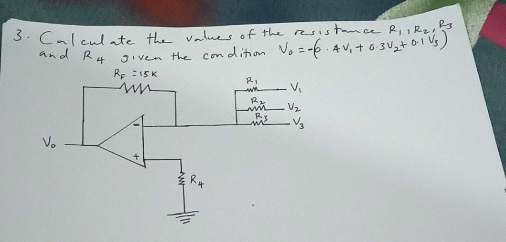 Solved 3. Calculate the values of the resistance R1,R2,R3 | Chegg.com