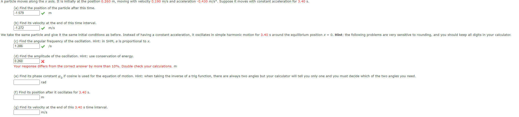 Please solve all the incorrect and unsolved | Chegg.com