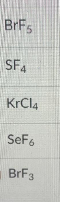 Solved which of the following molecules does the central | Chegg.com