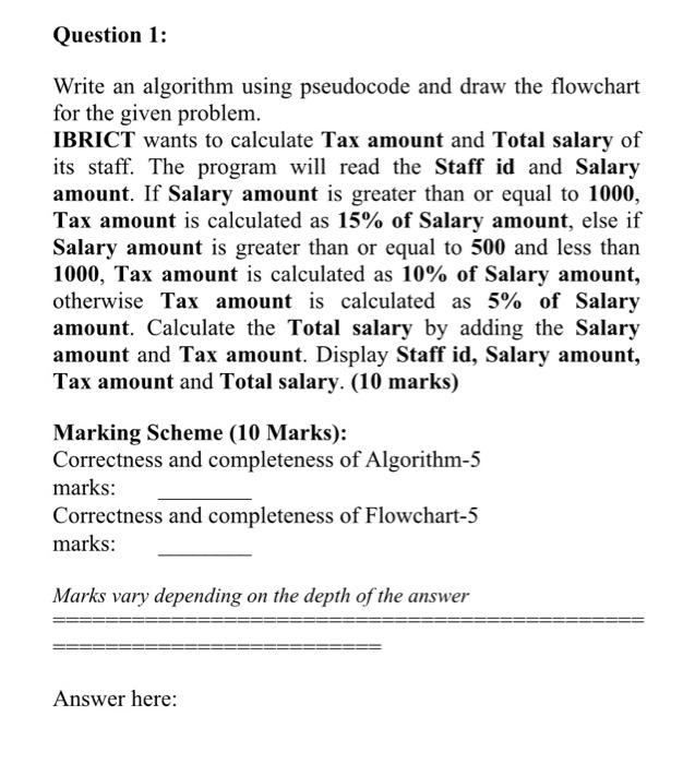 Solved Question 1: Write an algorithm using pseudocode and | Chegg.com Solved Question 1: Write an algorithm using pseudocode and | Chegg.com
