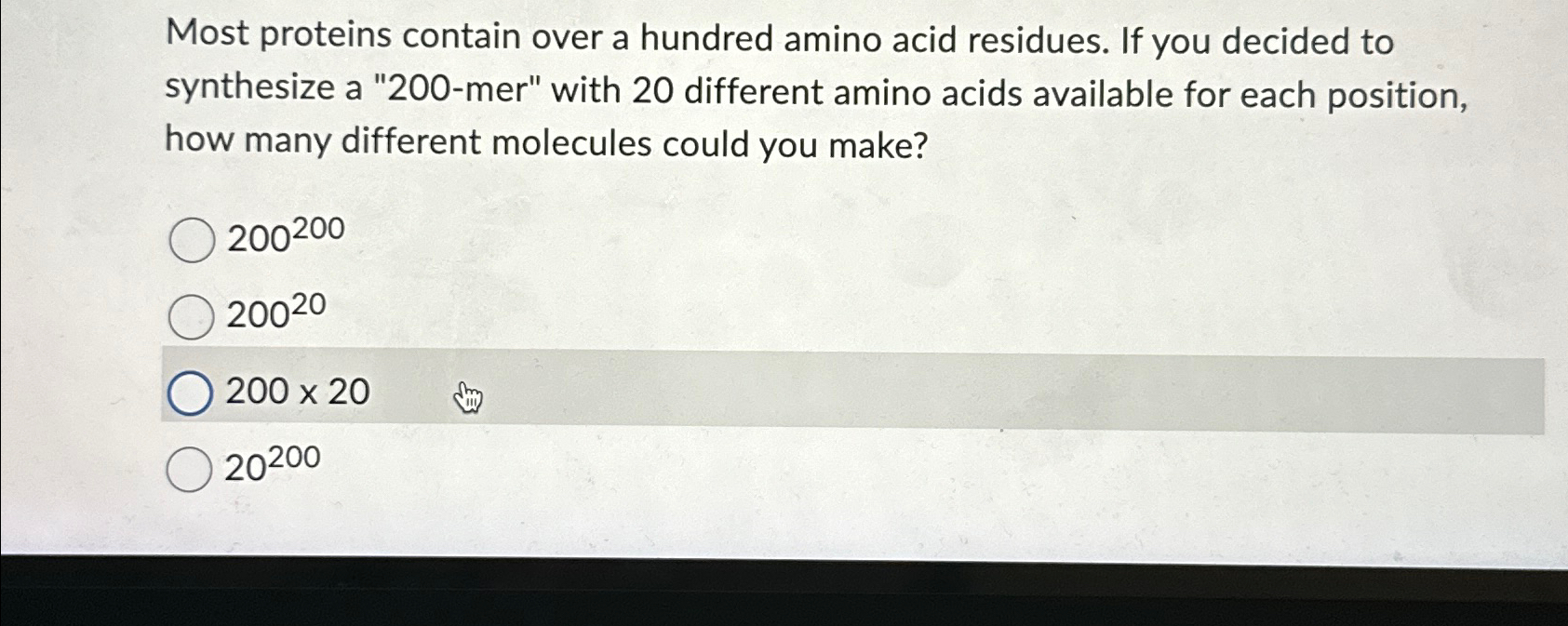 Solved Most proteins contain over a hundred amino acid | Chegg.com