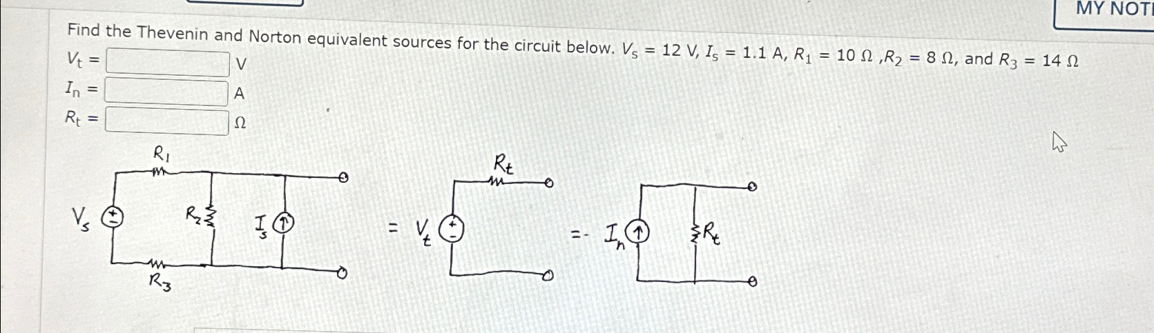 Solved MY NOTFind the Thevenin and Norton equivalent sources | Chegg.com