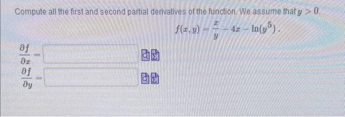 Solved Compute all the first and second partial derivatives | Chegg.com