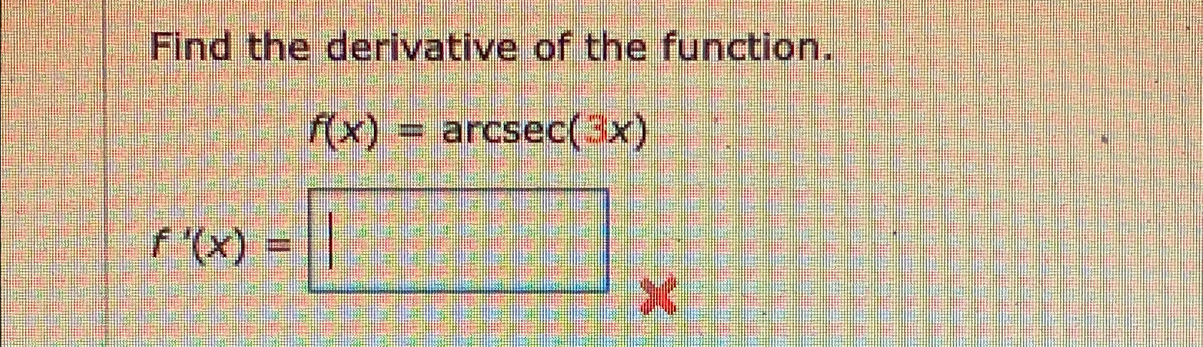 Solved Find The Derivative Of The
