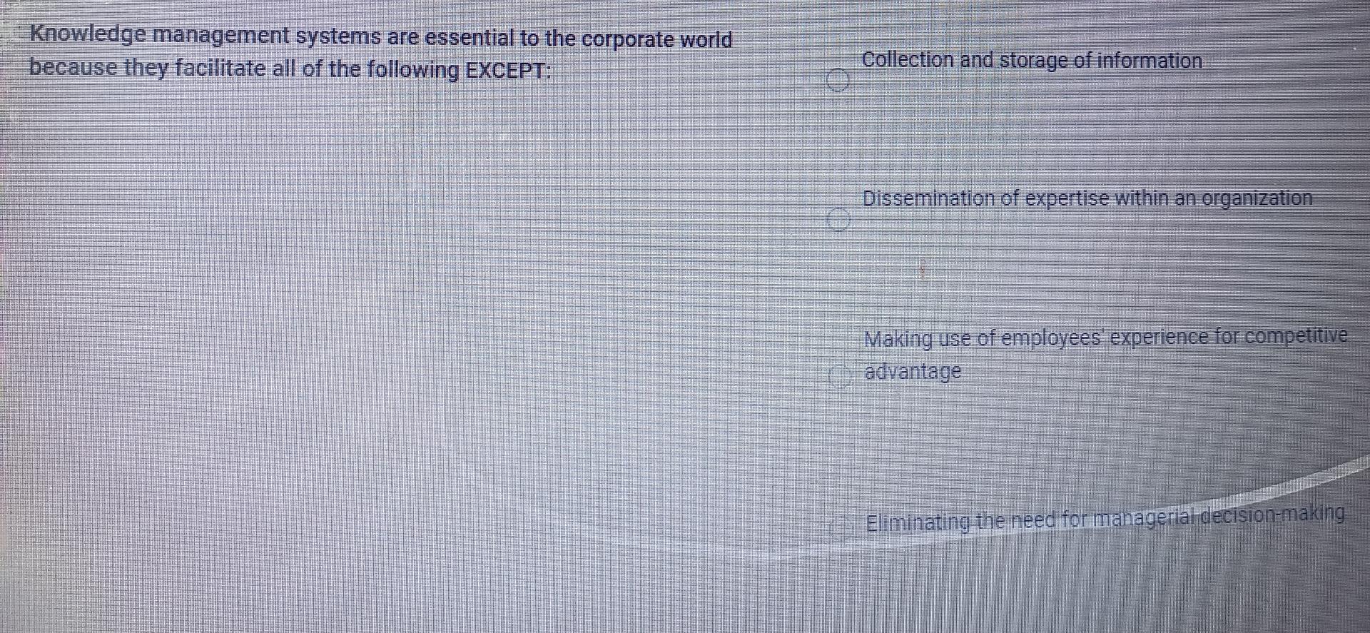 Solved Knowledge management systems are essential to the | Chegg.com