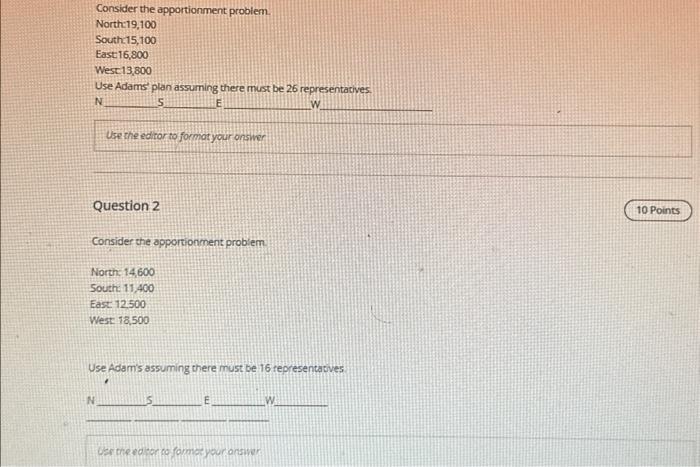 Solved Consider the apportionment problem. Northc19,100 | Chegg.com