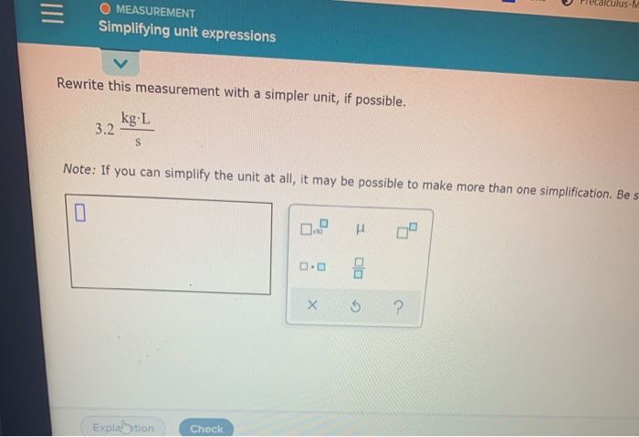 Solved diculus-M III O MEASUREMENT Simplifying unit | Chegg.com