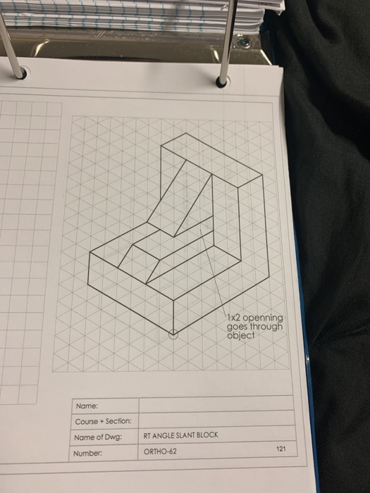 Solved 1) Sketch the top, front, and right side viewsof the | Chegg.com