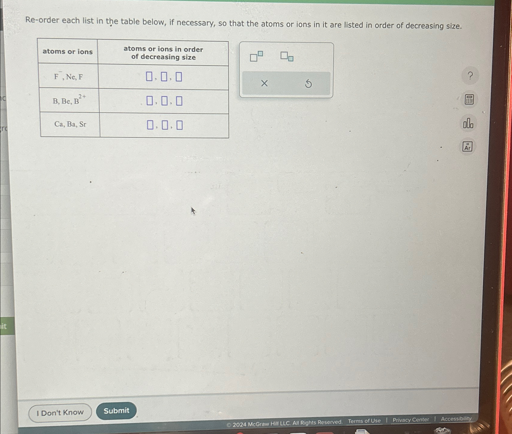 Solved Re-order each list in the table below, if necessary, | Chegg.com