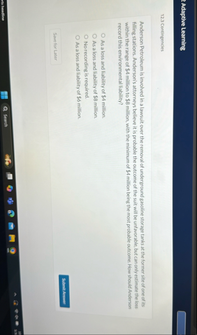 Solved Adaptive Learning12.3 ﻿ContingenciesAnderson | Chegg.com