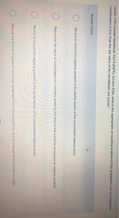 Solved Under CPA Canada Handbook, Part II (ASPE), Section | Chegg.com