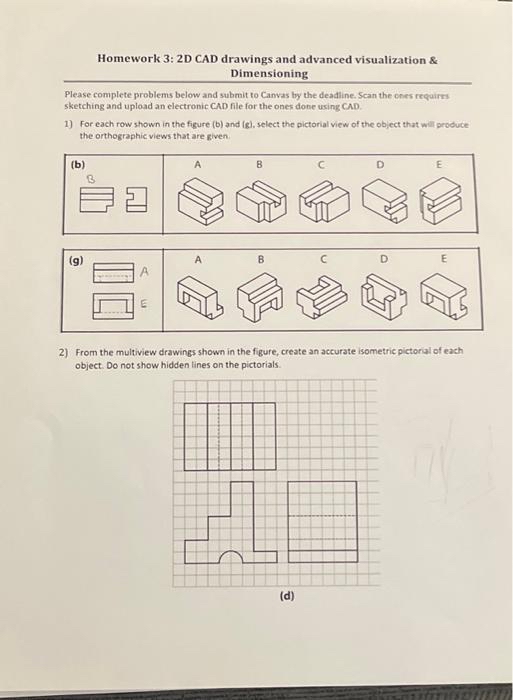 Solved Homework 3: 2D CAD drawings and advanced | Chegg.com