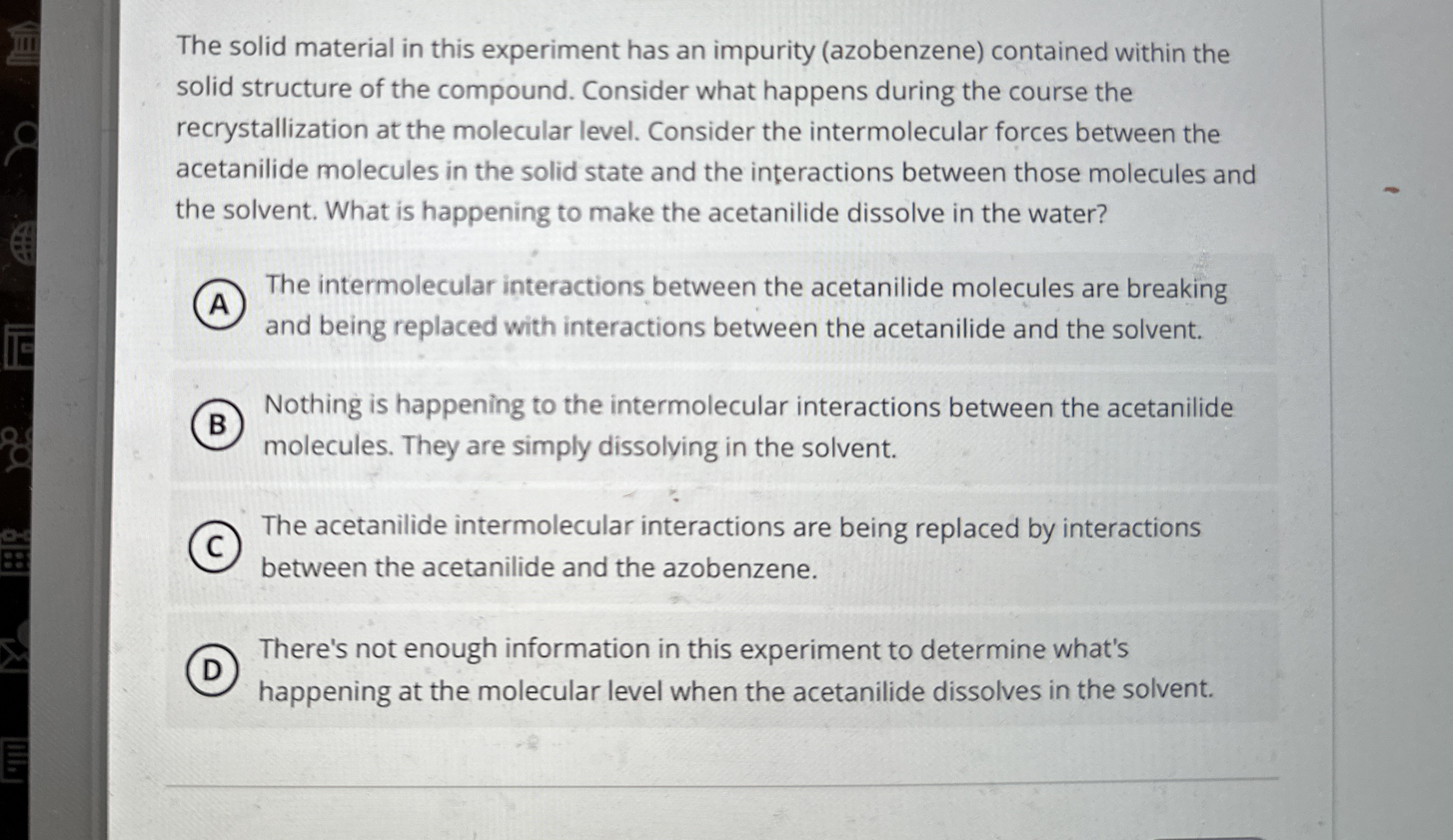 Solved The solid material in this experiment has an impurity | Chegg.com