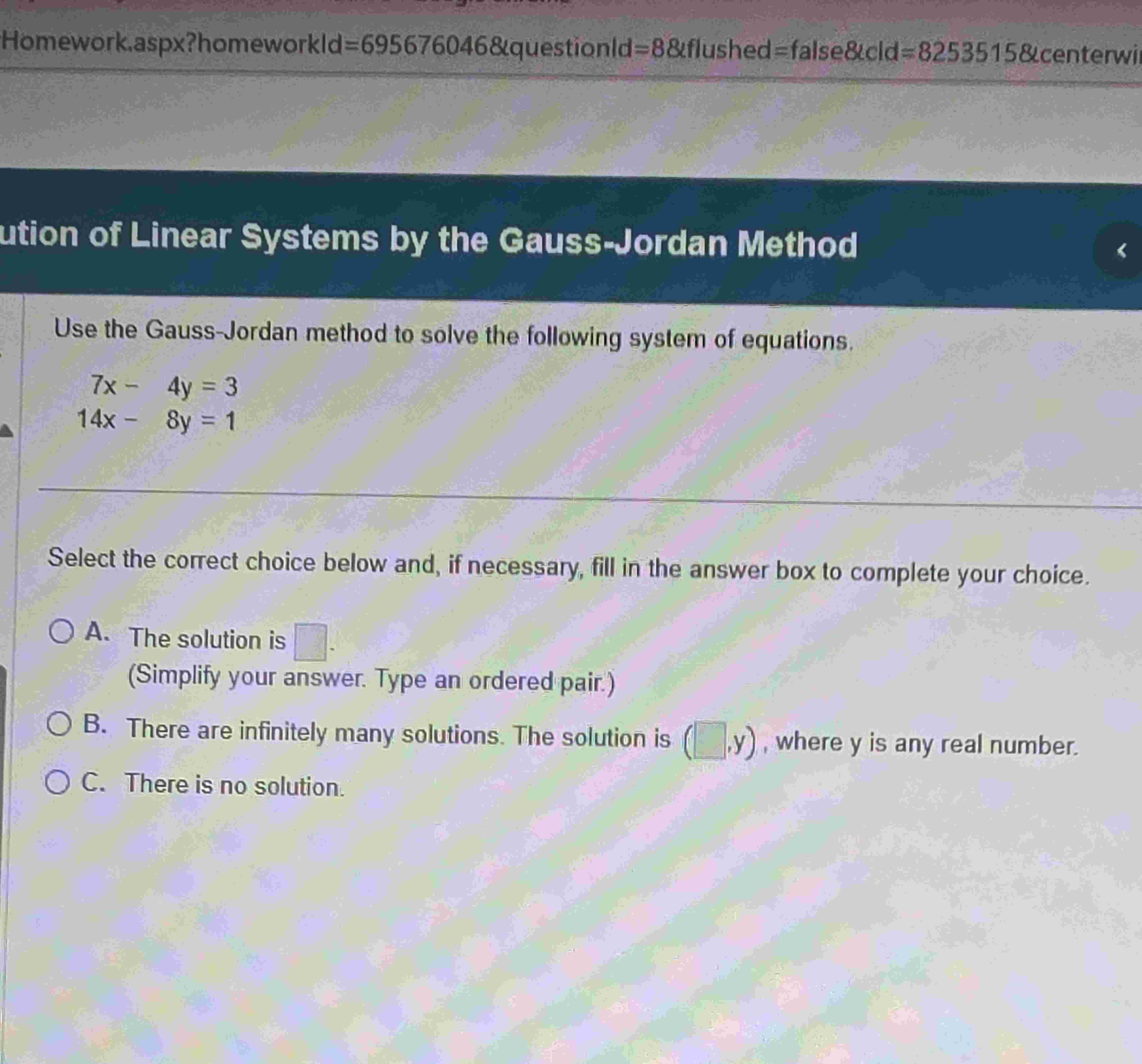 Solved Use the Gauss-Jordan method to ﻿solve the following | Chegg.com
