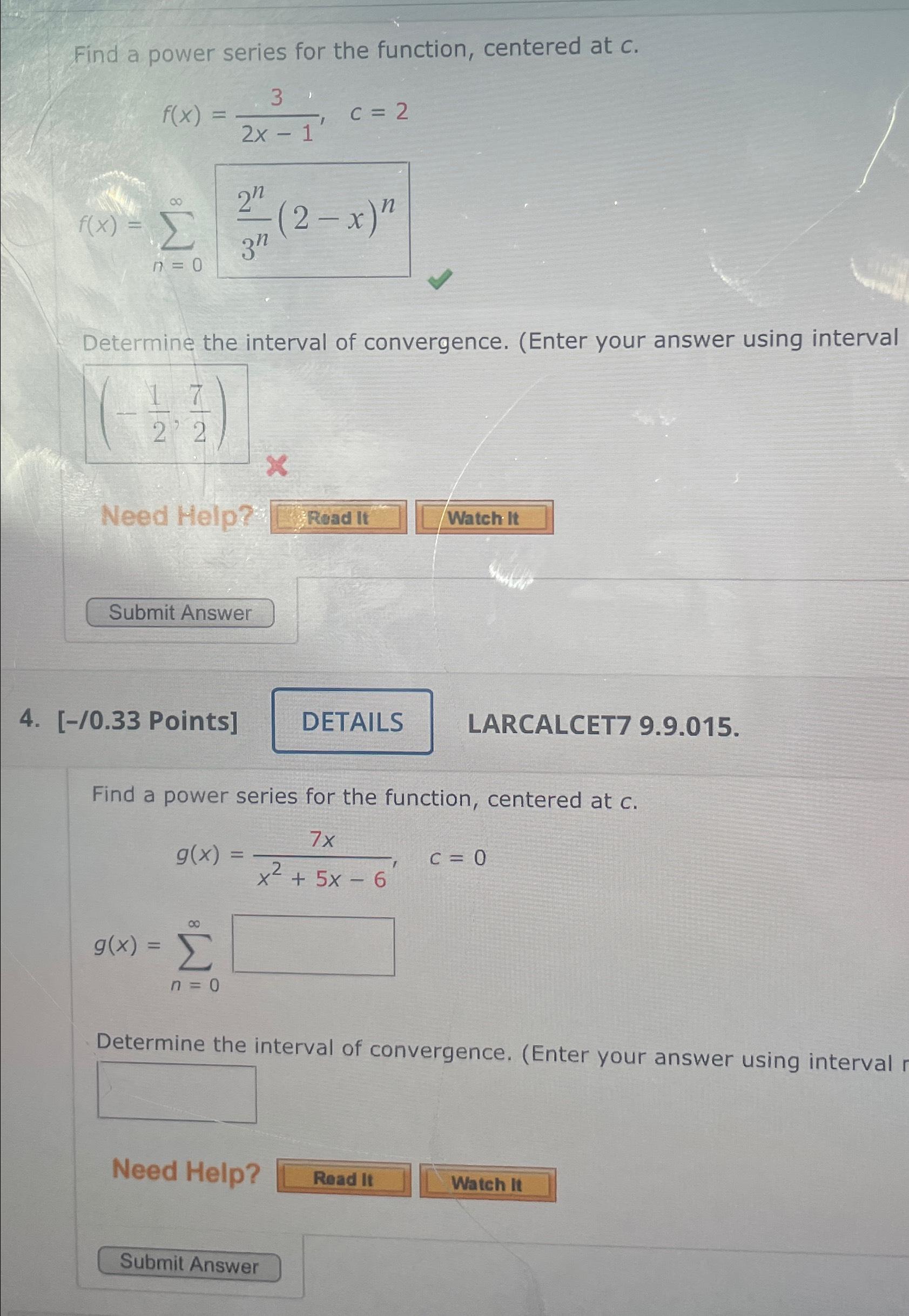 Solved Find a power series for the function, centered at | Chegg.com